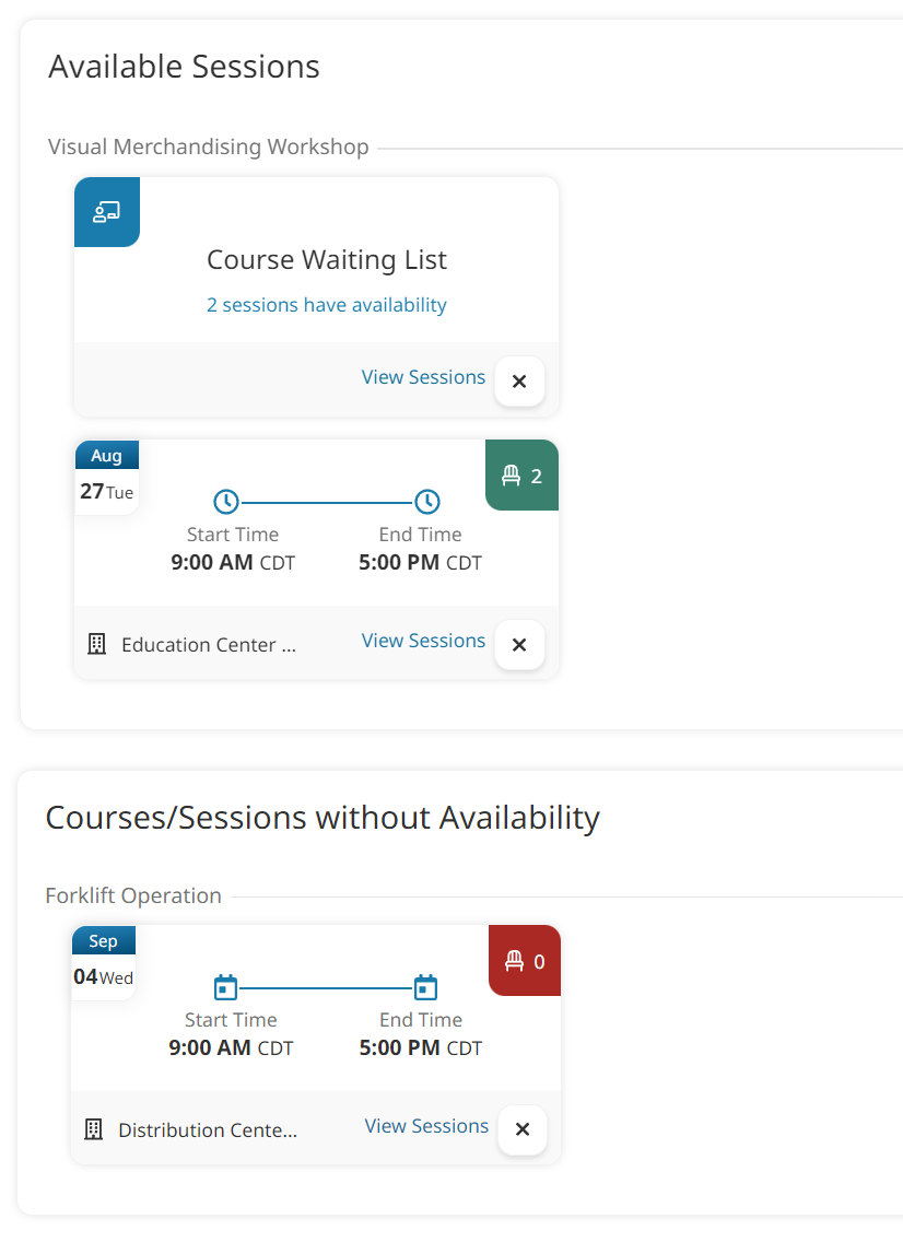 Learner Interface: Waiting List